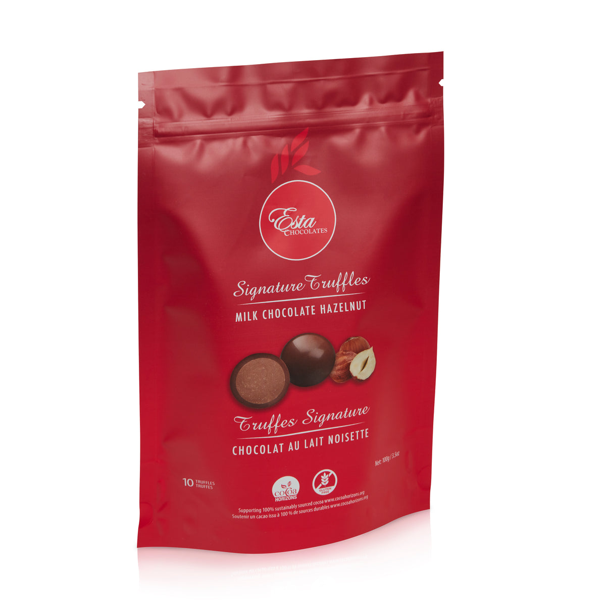 10 Truffle Pouch - Hazelnut – Esta Chocolates