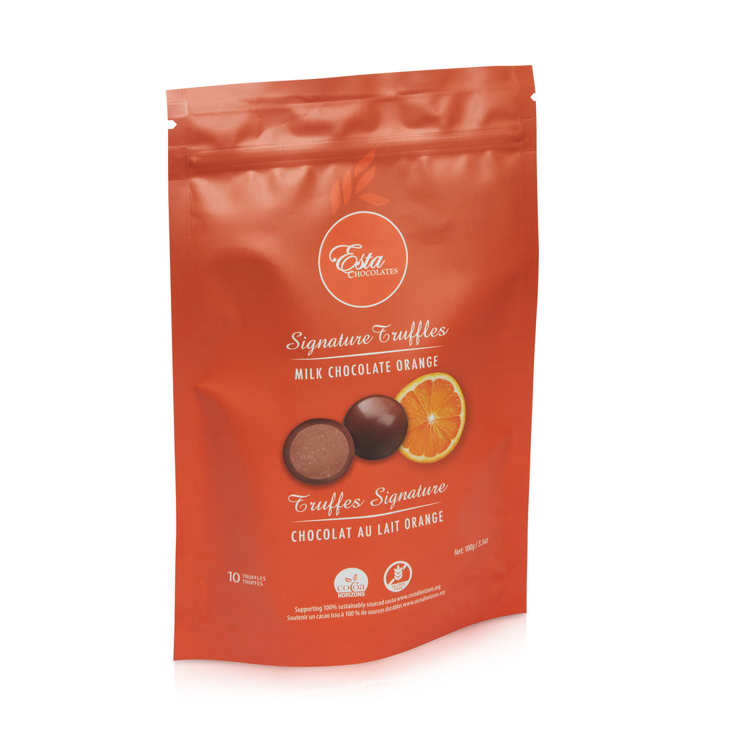 10 Truffle Pouch - Orange – Esta Chocolates