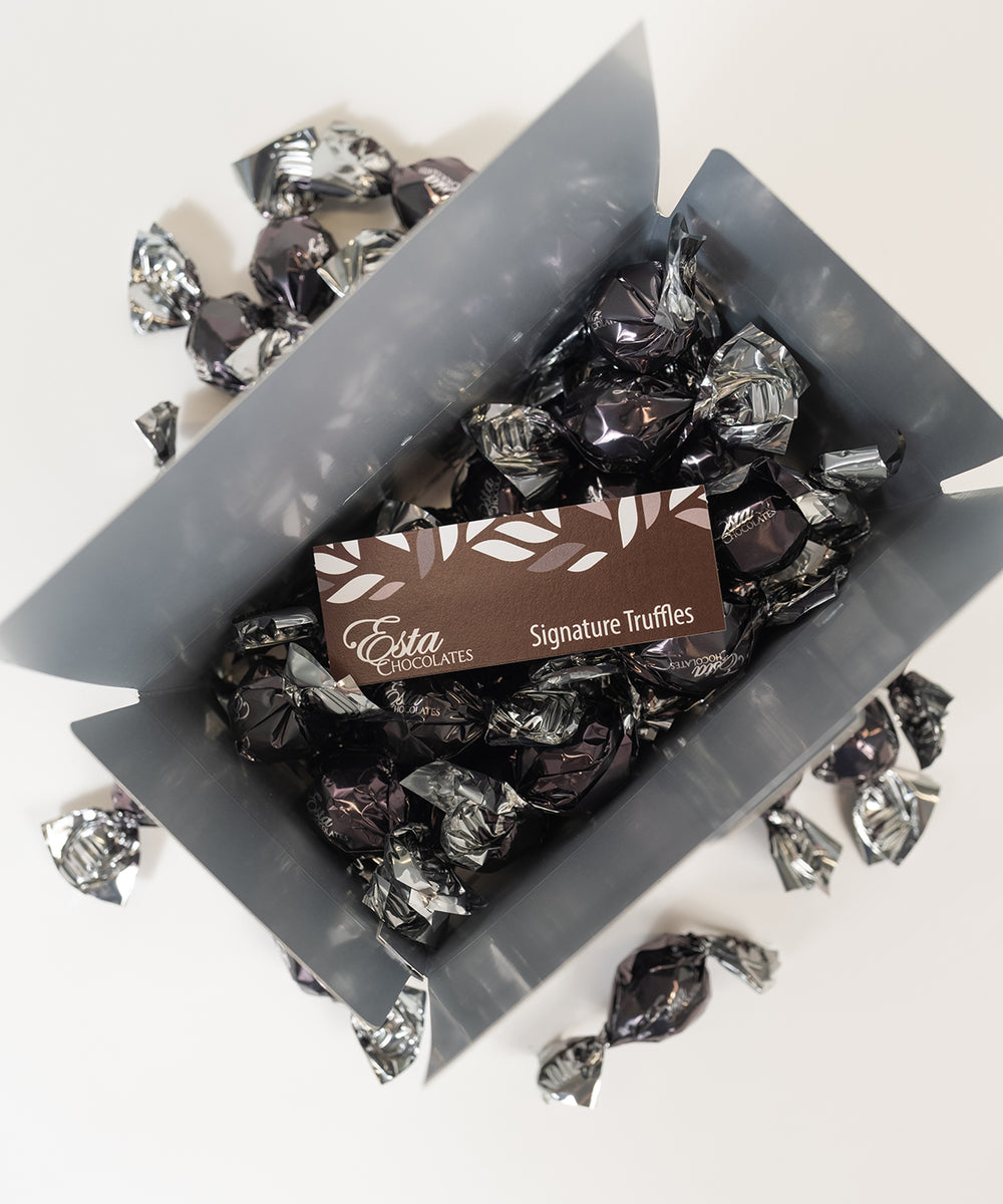 10 Dark Truffle Black Box – Esta Chocolates